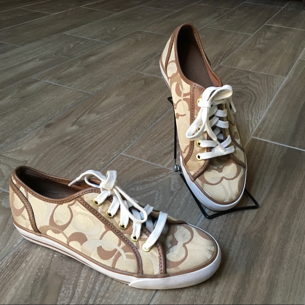 Coach Tan/Khaki Barrette Signature Sneakers - Gem